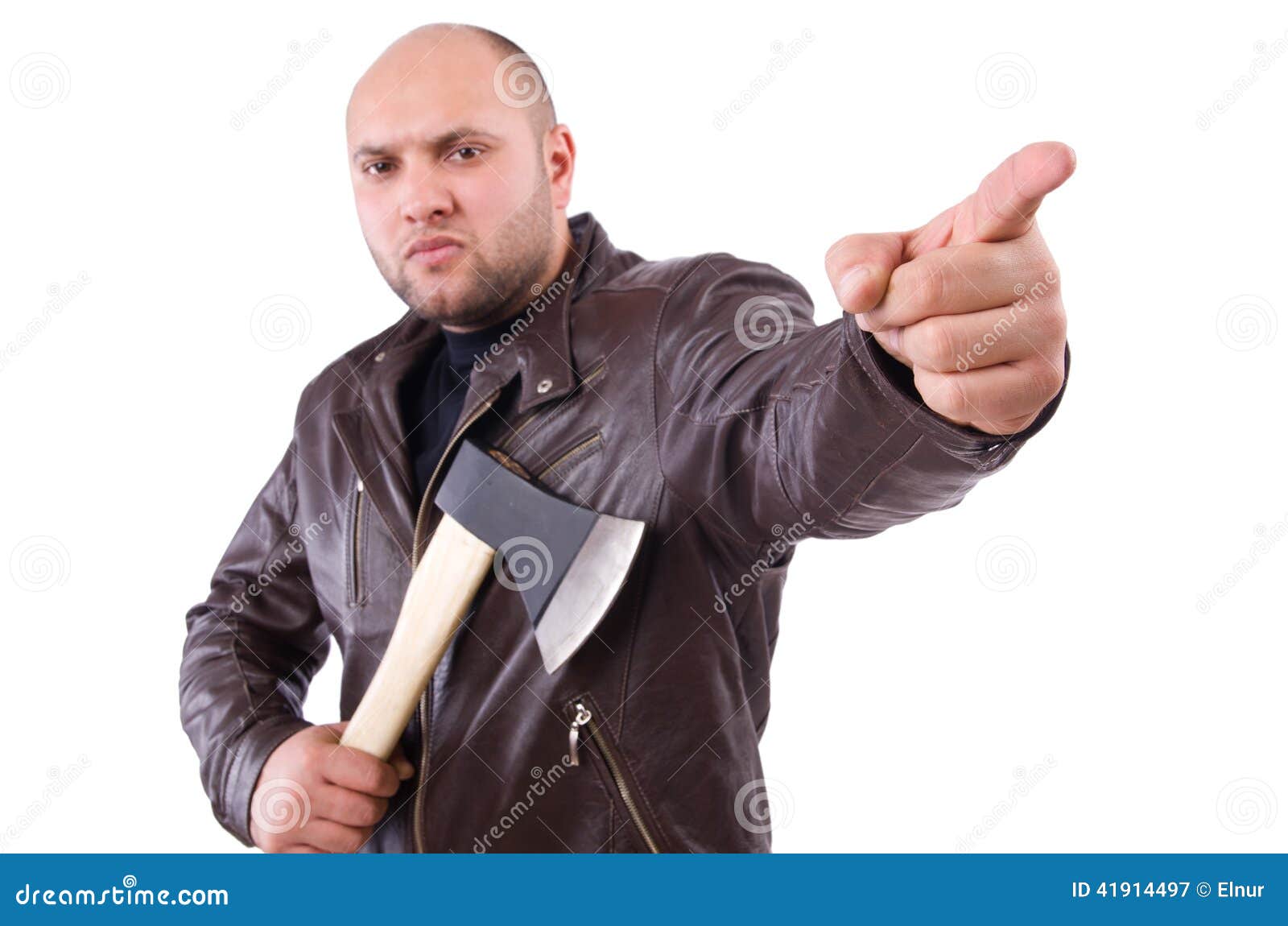 Man with axe isolated stock image. Image of force, criminal - 41914497