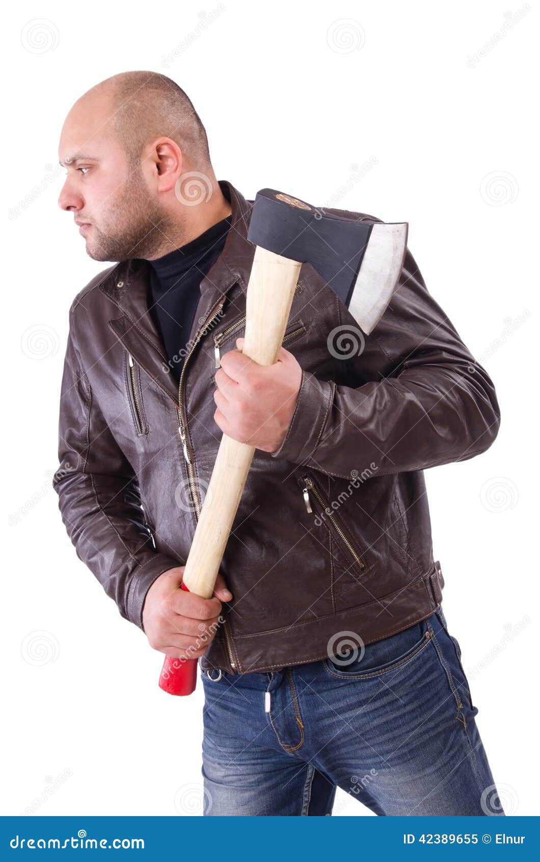 Man with axe isolated stock image. Image of killer, holding - 42389655