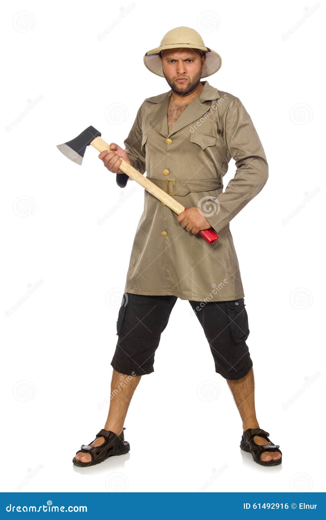 The Man with Axe Isolated on White Stock Photo - Image of funny ...