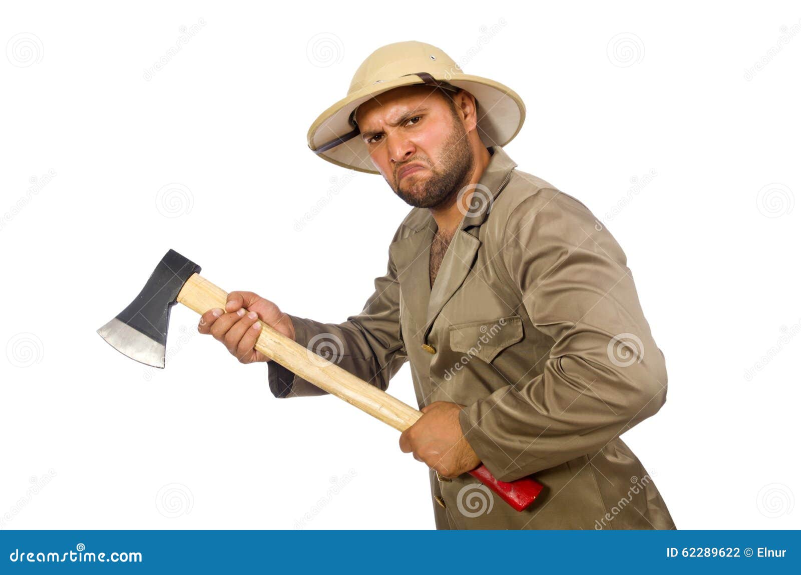 The Man with Axe Isolated on White Stock Photo - Image of outdoors ...