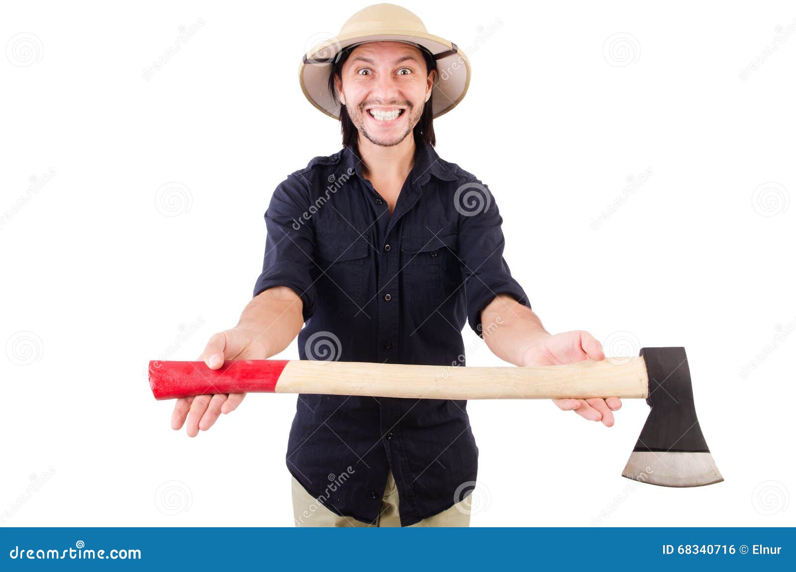 The Man with Axe Isolated on White Stock Photo - Image of activity ...
