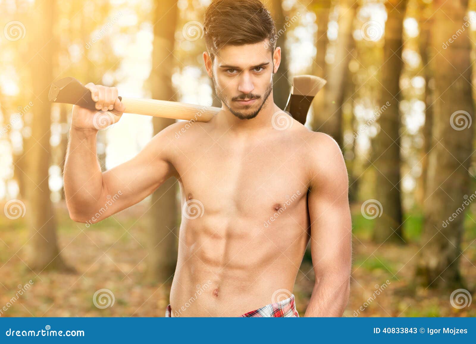 Man with axe stock image. Image of outdoor, forest, manual - 40833843