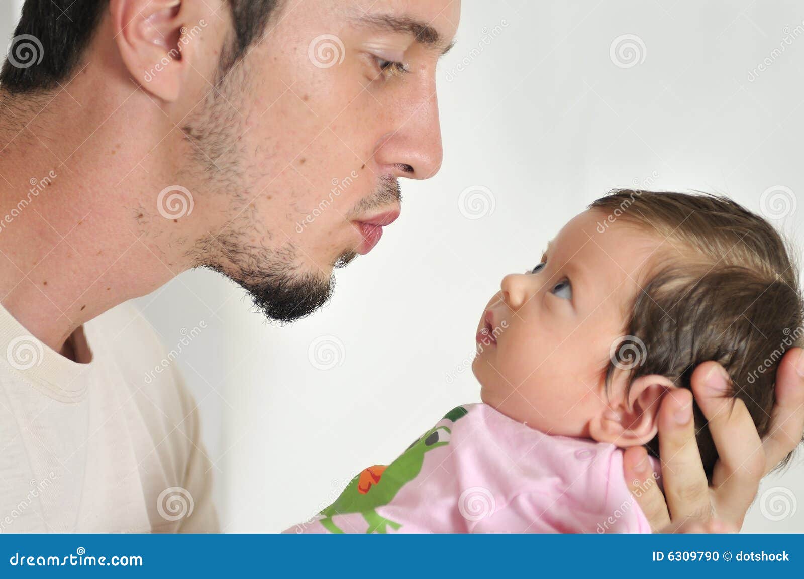 Man and Baby Closeup Portrait Stock Photo - Image of friendship, cute ...