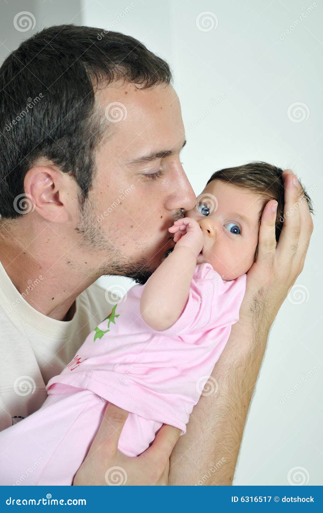 Man and Baby Closeup Portrait Stock Image - Image of dads, happy: 6316517