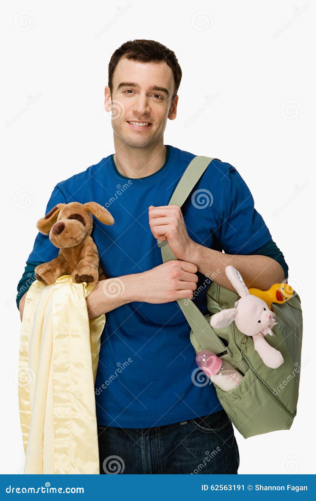Man with baby supplies stock image. Image of holding - 62563191