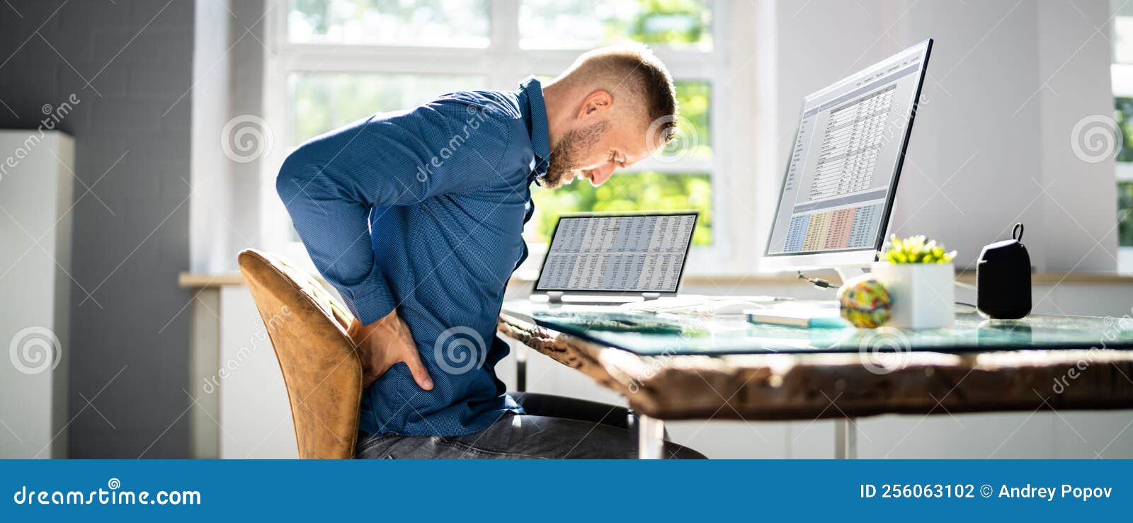 Man with Back Pain stock photo. Image of pain, male - 256063102