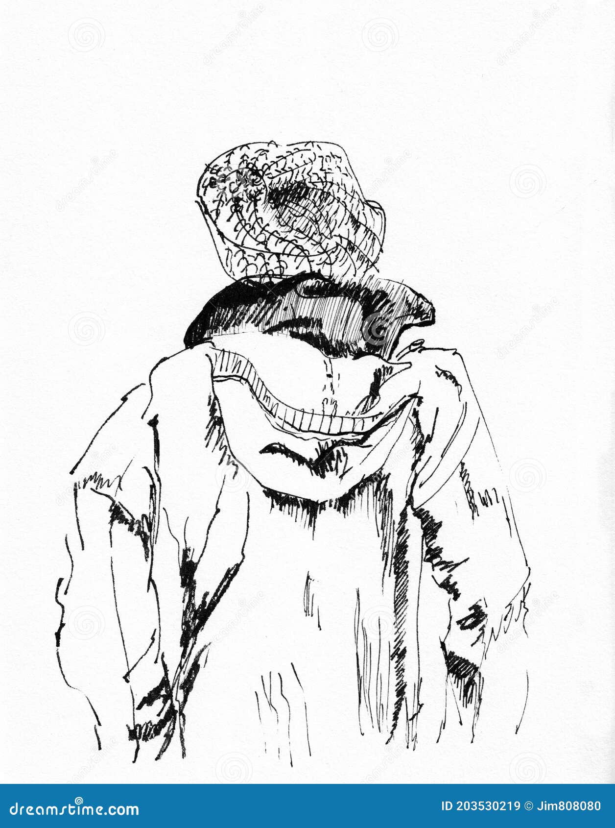 Man back sketch stock illustration. Illustration of business - 203530219