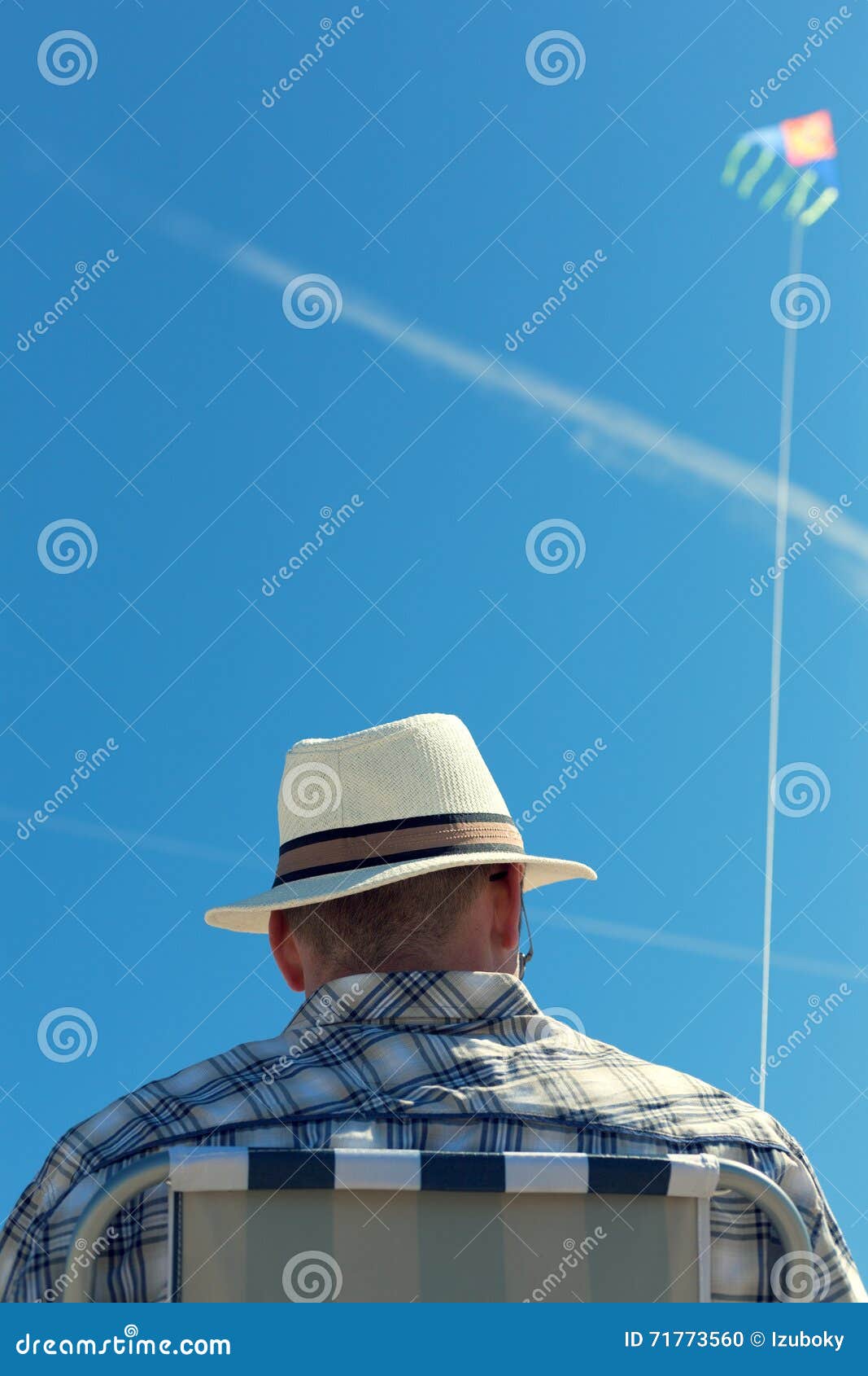 Man Back View Bottom Up Unusual Perspective Travel Concept Stock Photo ...