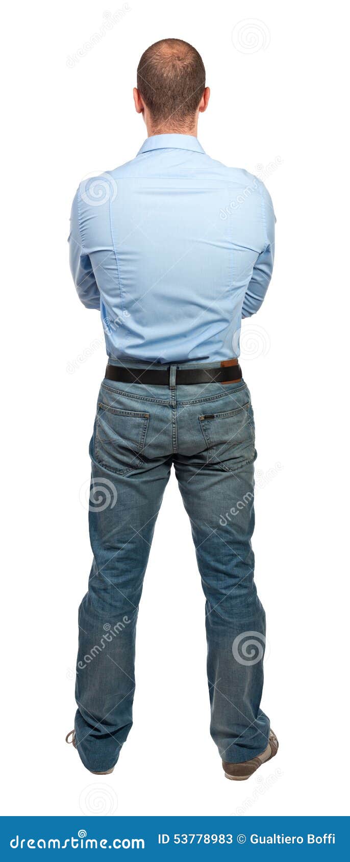 Man back view stock image. Image of caucasian, denim - 53778983
