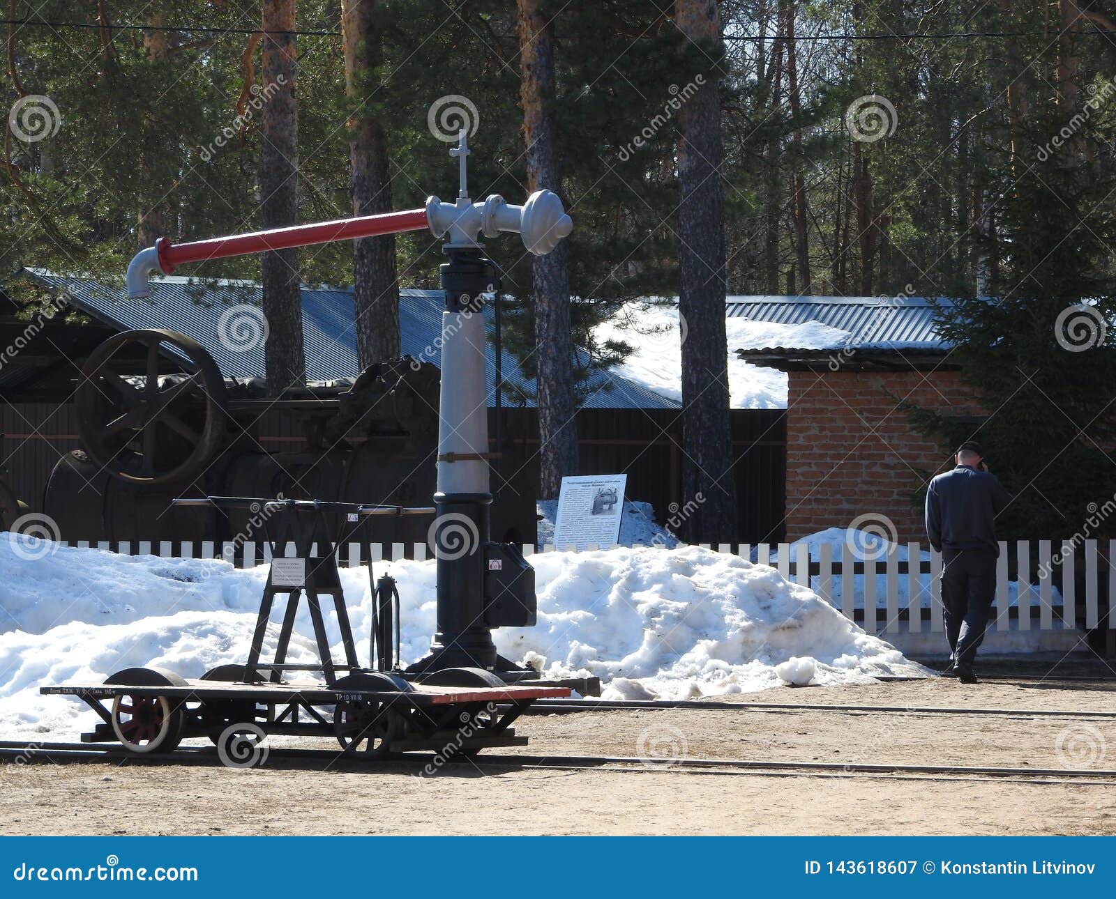 Man, Back View of an Old Abandoned Train Station Stock Image - Image of ...