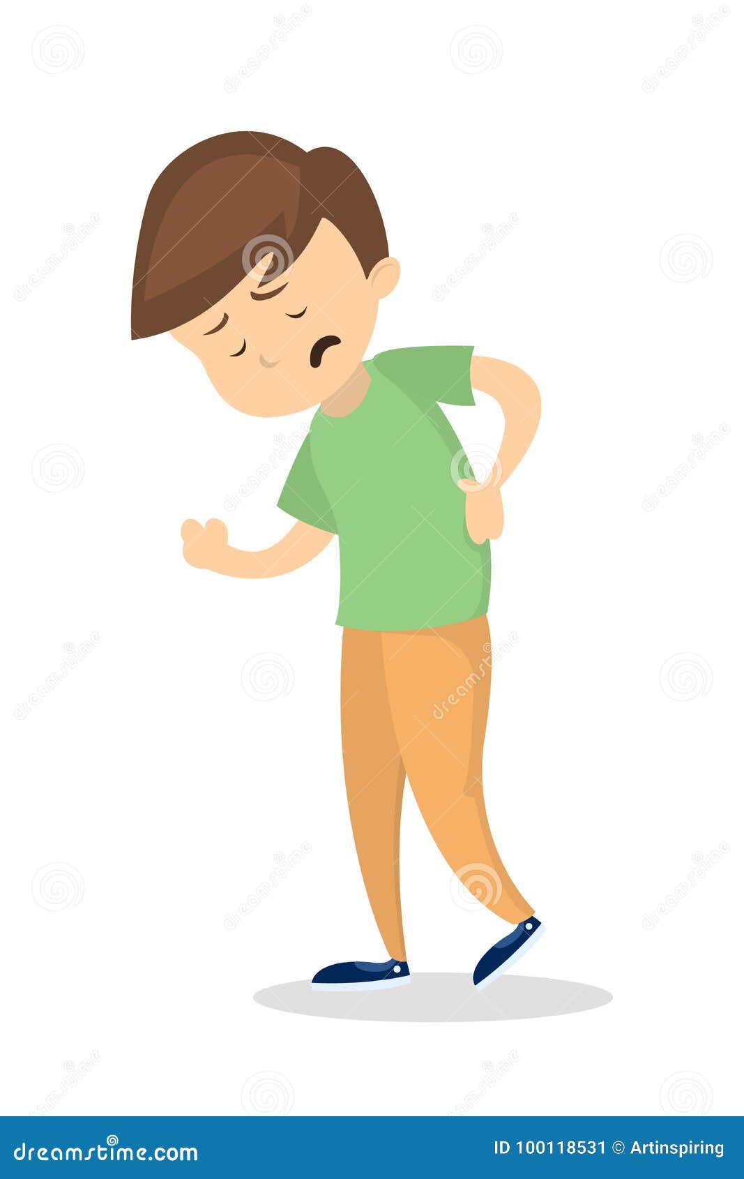 Man with backache. stock vector. Illustration of cartoon - 100118531