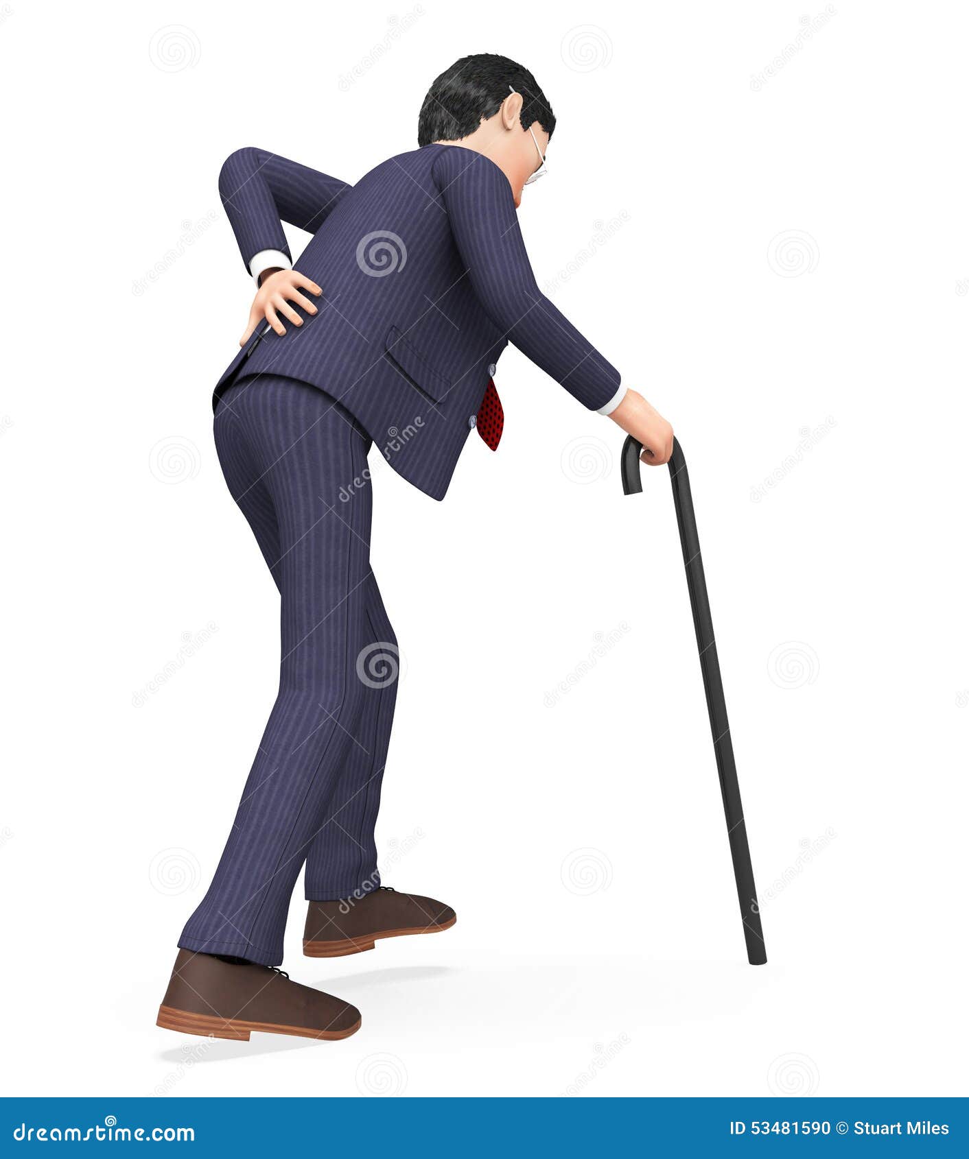 Man with Backache Shows Slipped Disk and Guy Stock Illustration ...
