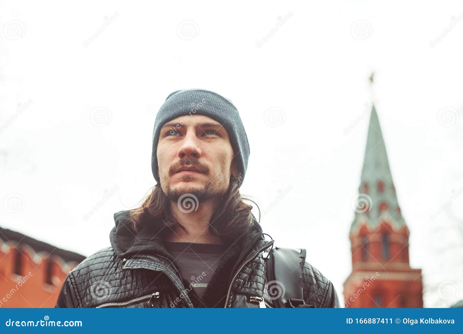 Man on the Background of the Kremlin Stock Image - Image of people ...