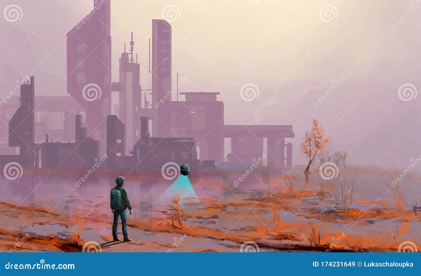 Apocalyptic Landscape Royalty-Free Illustration | CartoonDealer.com ...