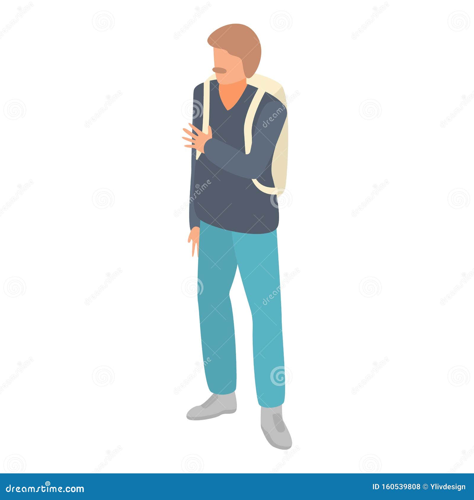 Man with Backpack Icon, Isometric Style Stock Vector - Illustration of ...