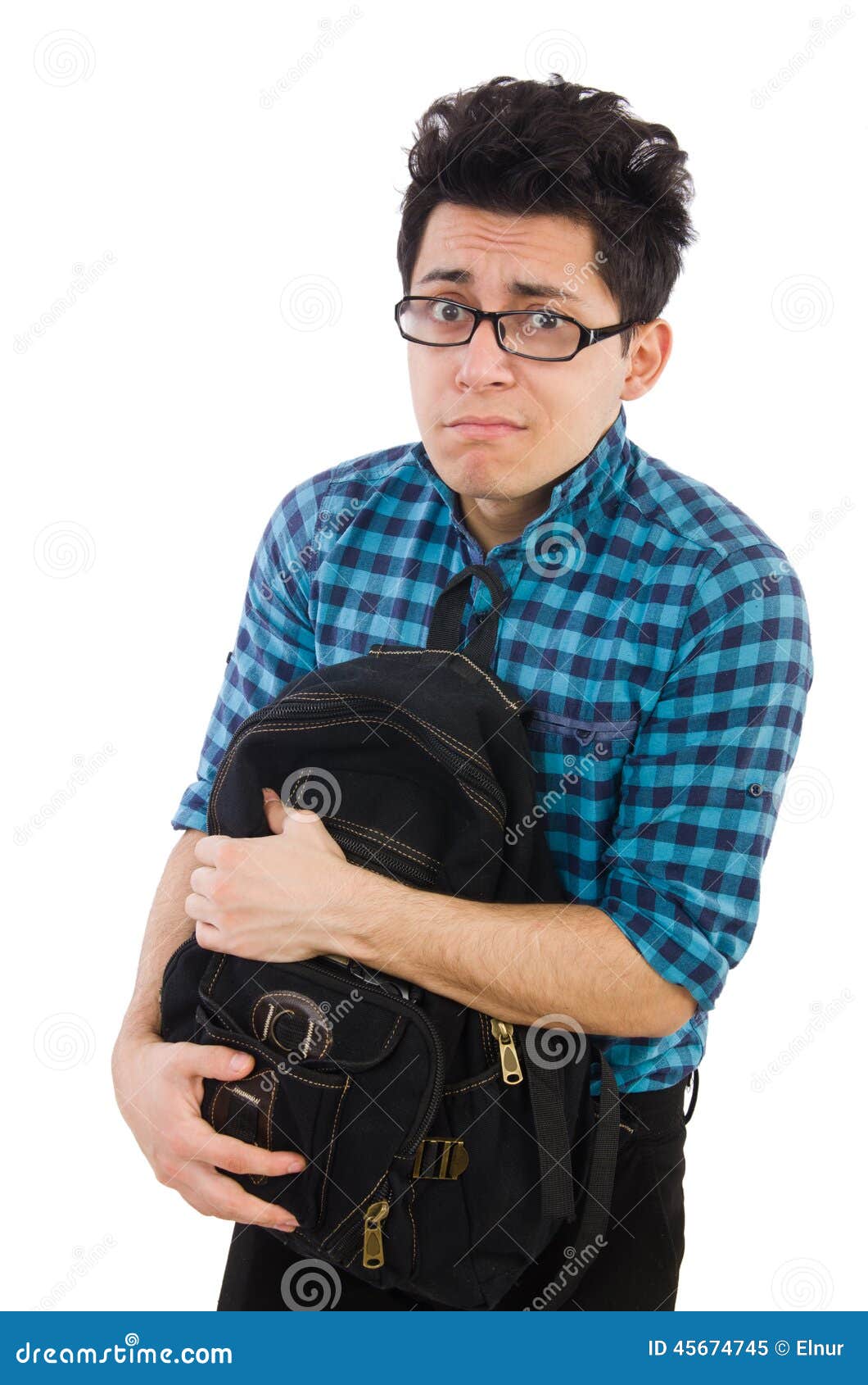Man with backpack isolated stock image. Image of attractive - 45674745