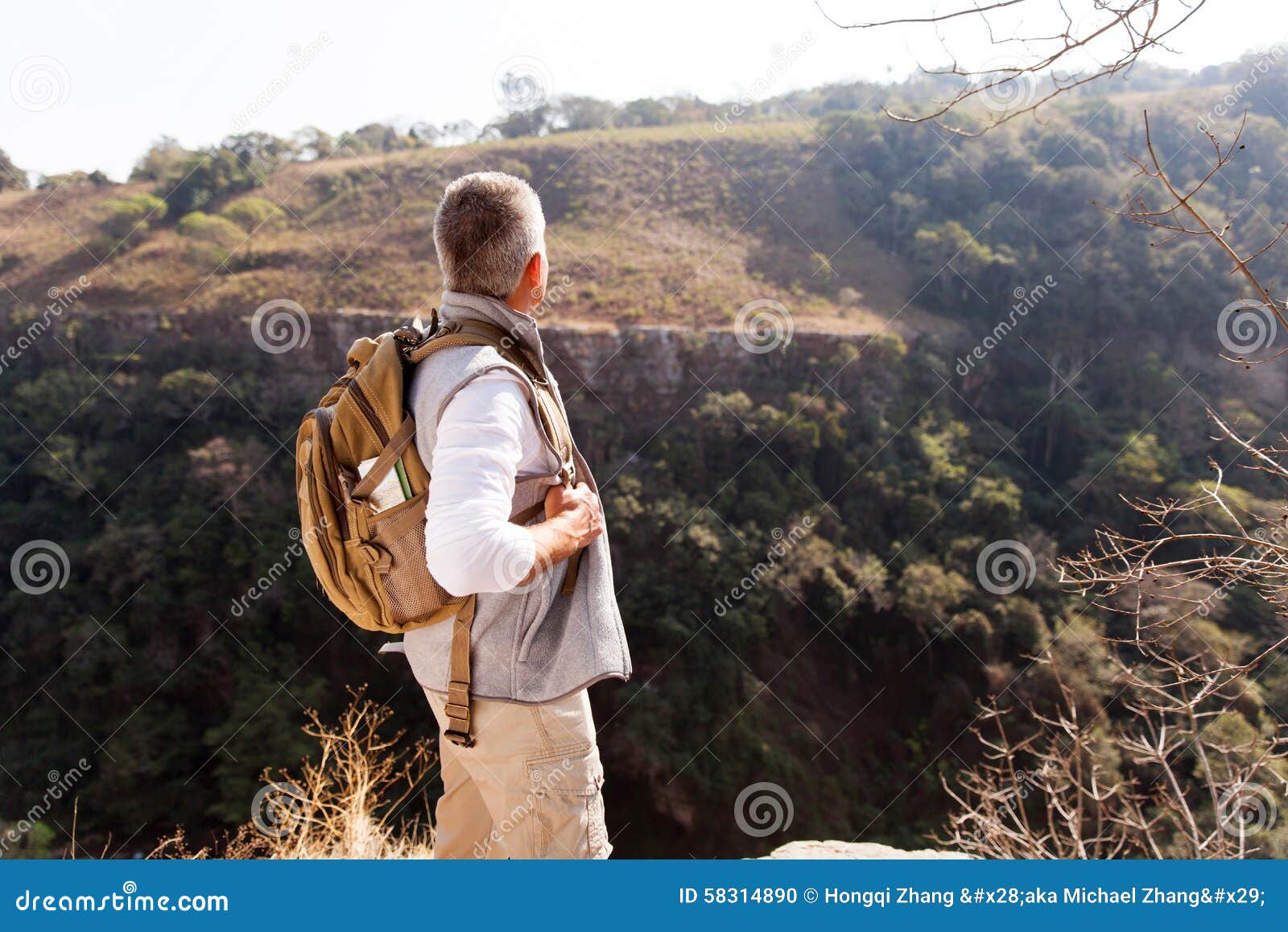 Man with backpack stock photo. Image of leisure, activity - 58314890