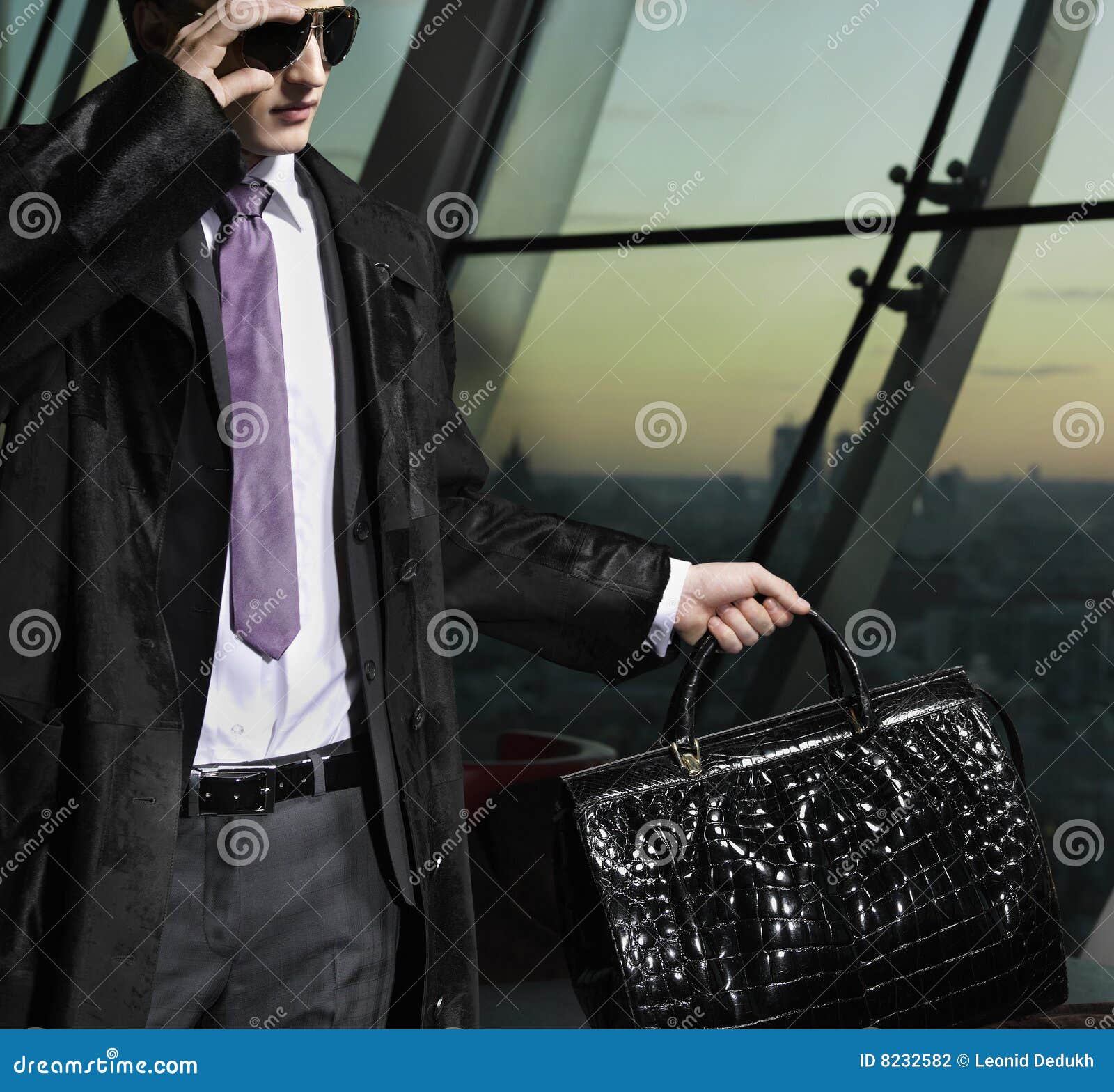 Man with bag stock photo. Image of glasses, hand, business - 8232582
