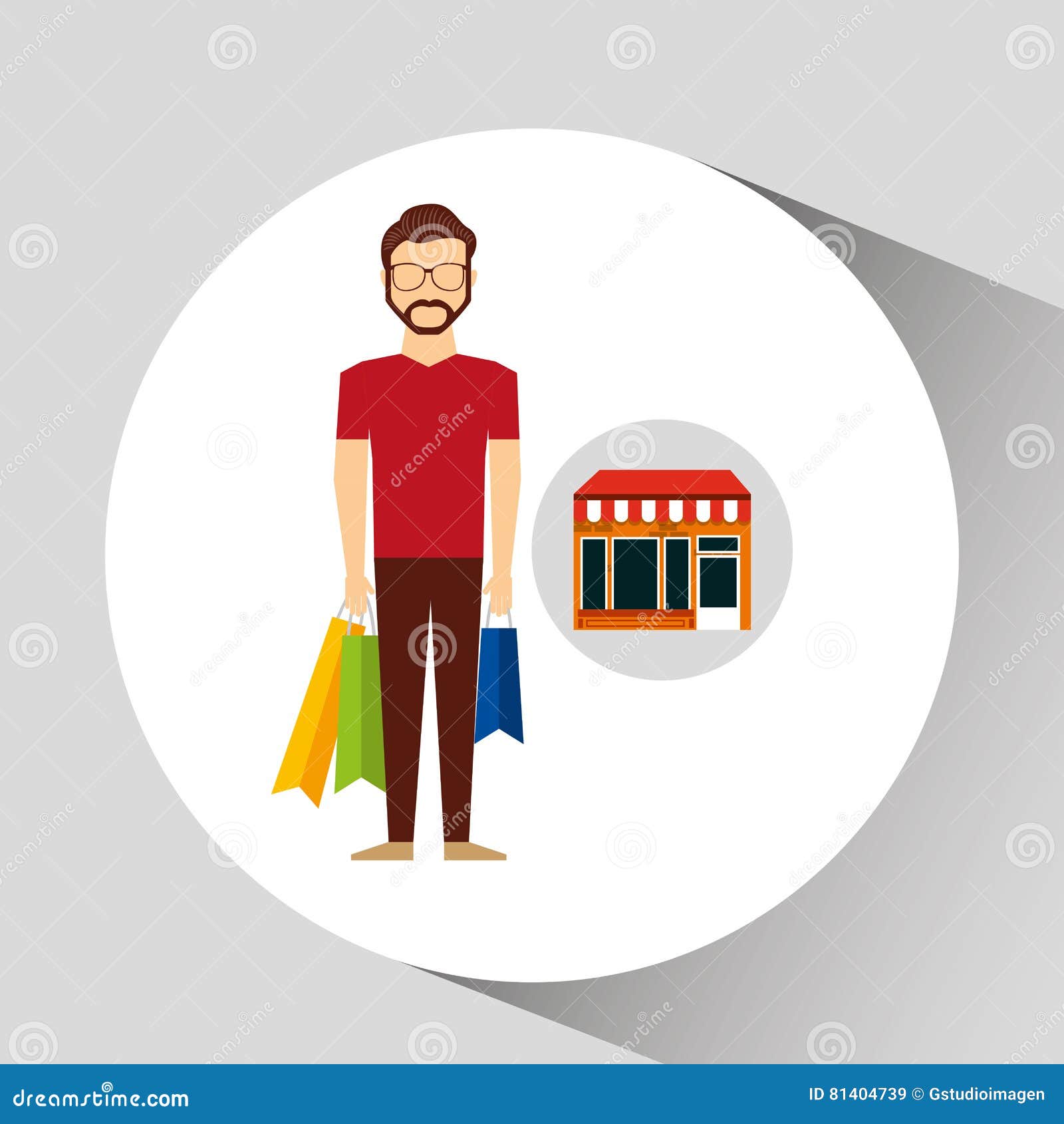 Man bag gift store icon stock vector. Illustration of customer - 81404739