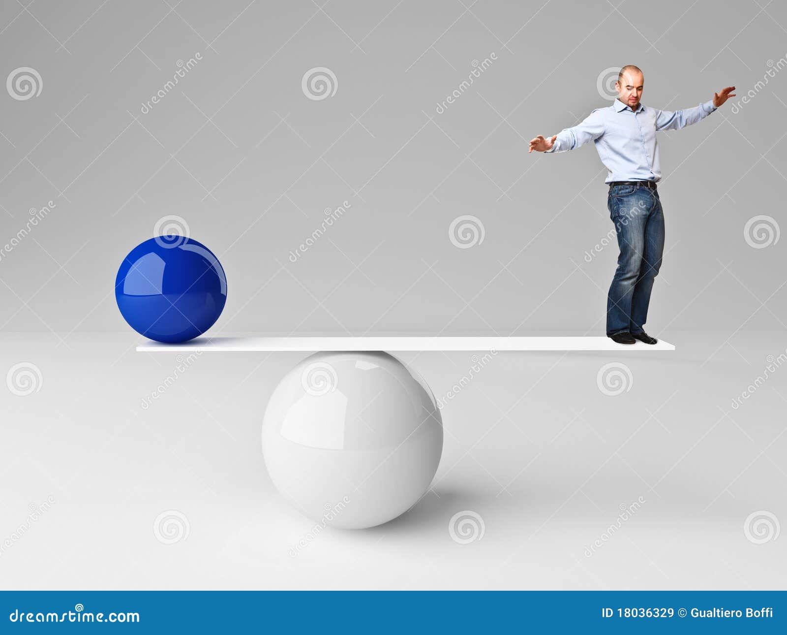 Man in balance stock illustration. Illustration of isolated - 18036329