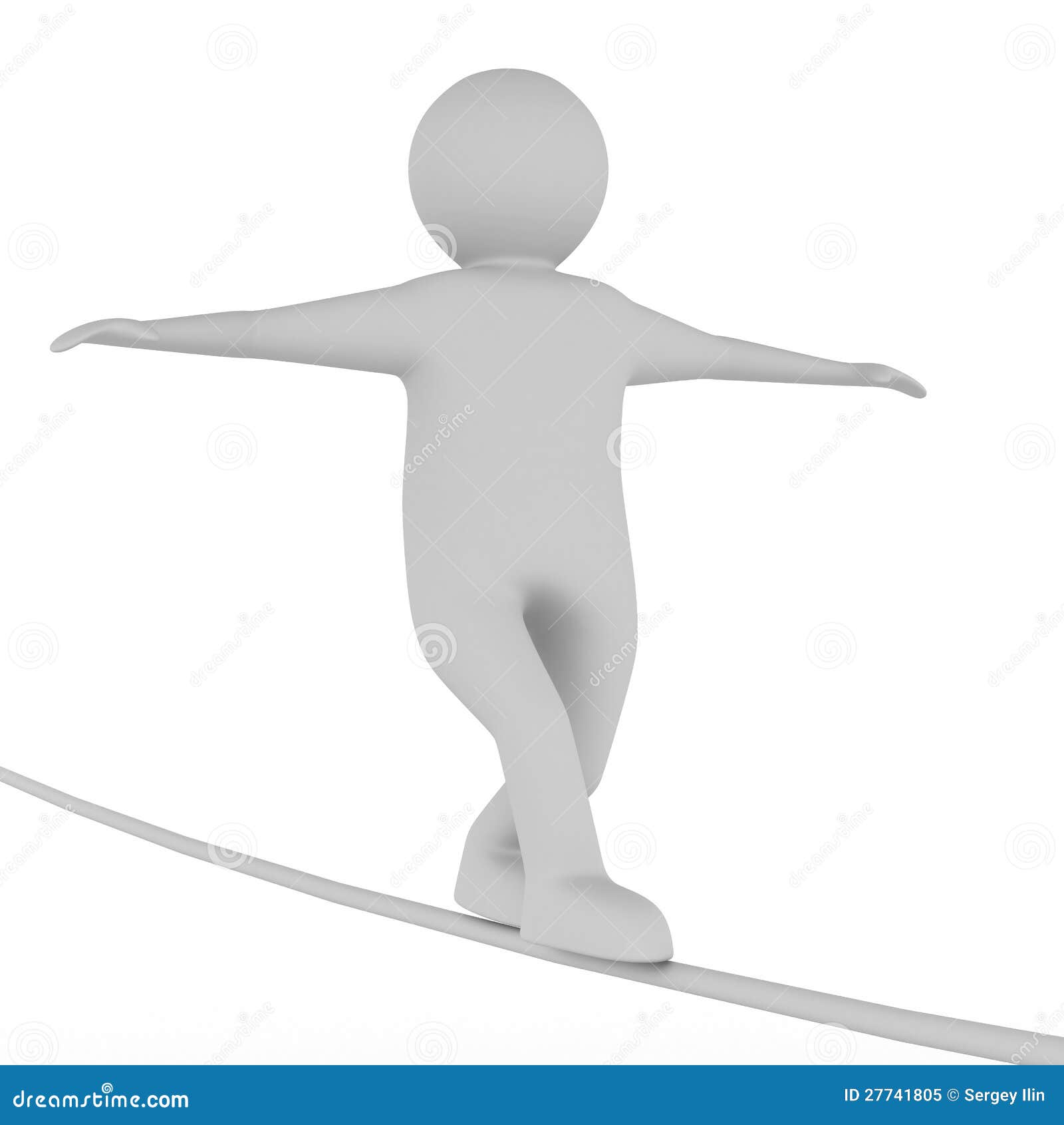 Man balances on rope stock illustration. Illustration of human - 27741805