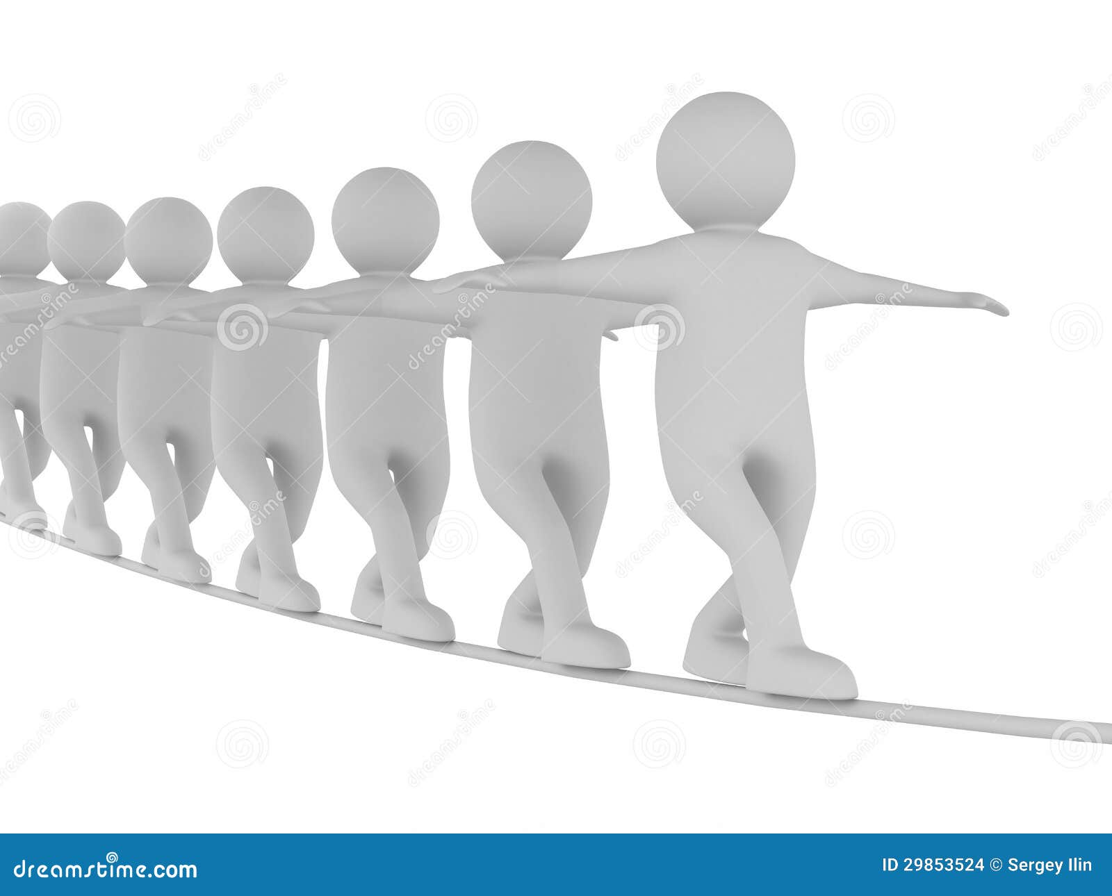 Man balances on rope stock illustration. Illustration of human - 29853524