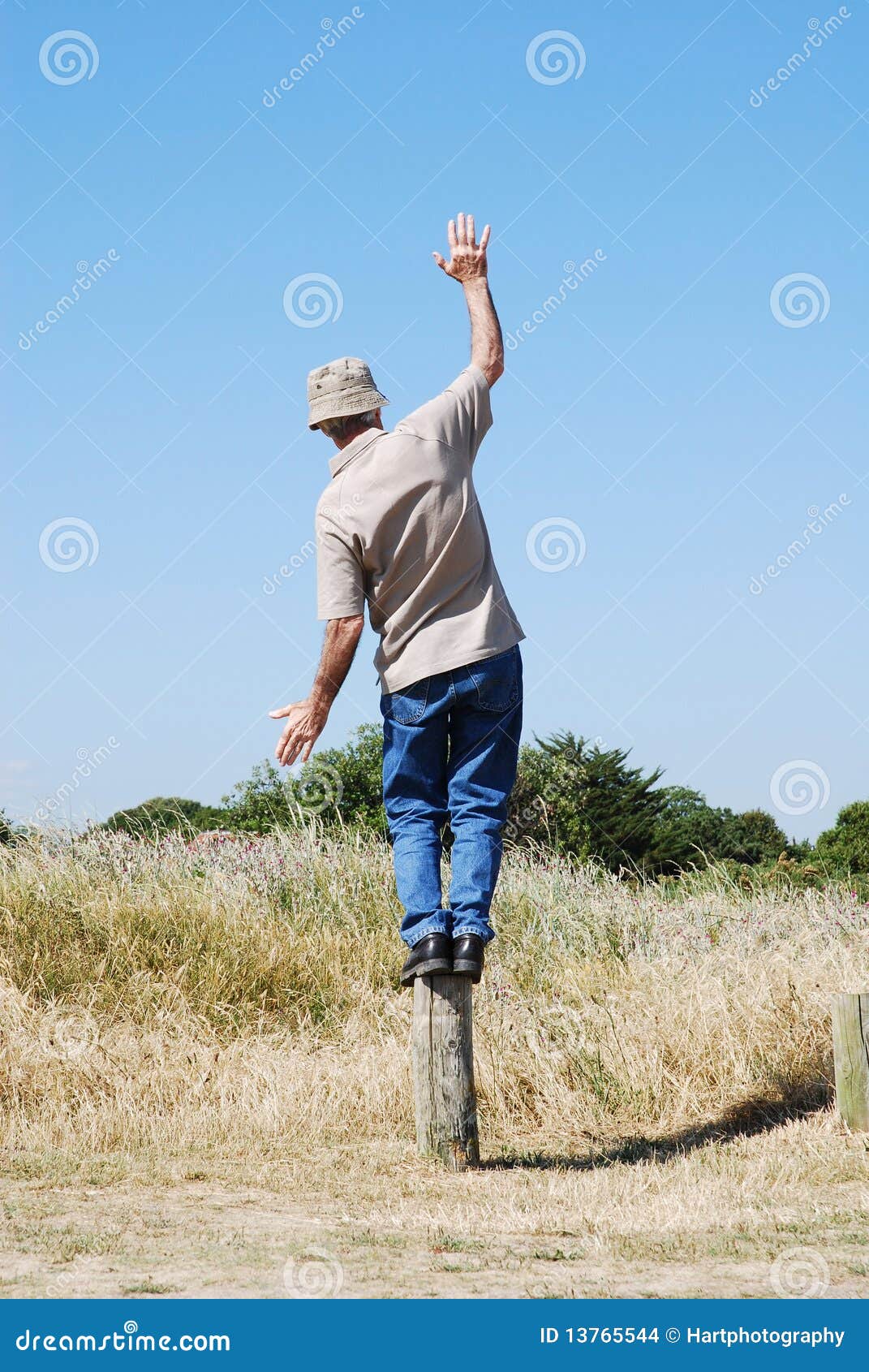 Man balancing stock photo. Image of summer, pension, mature - 13765544