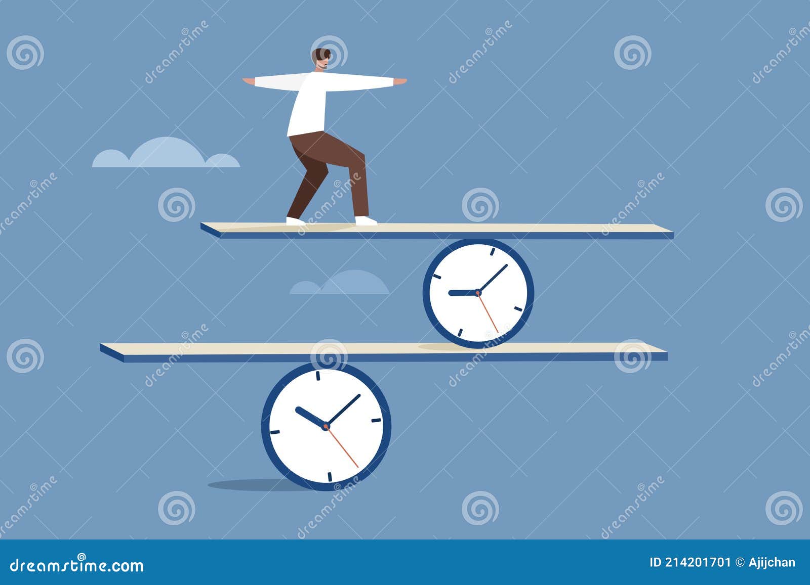 A Man Balancing on Clocks To Represent Working on Multiple Time Zones ...