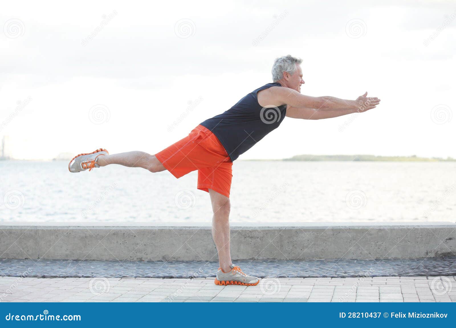 Man in a balancing pose stock image. Image of nature - 28210437