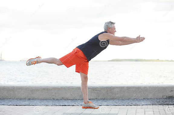 Man in a balancing pose stock image. Image of nature - 28210437