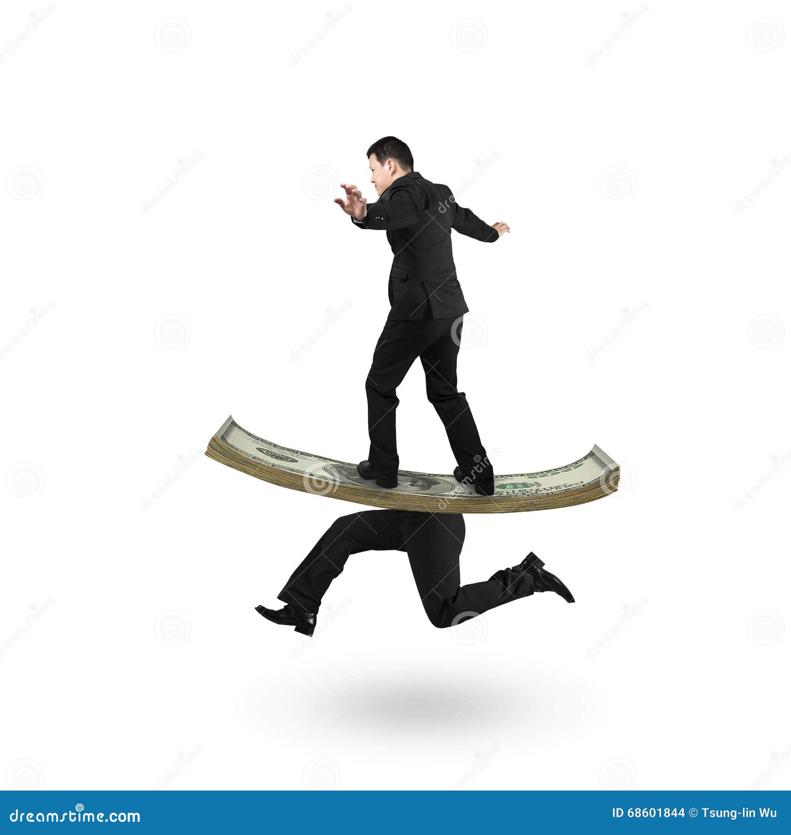 Man Balancing on Running Money with Legs Stock Photo - Image of ...