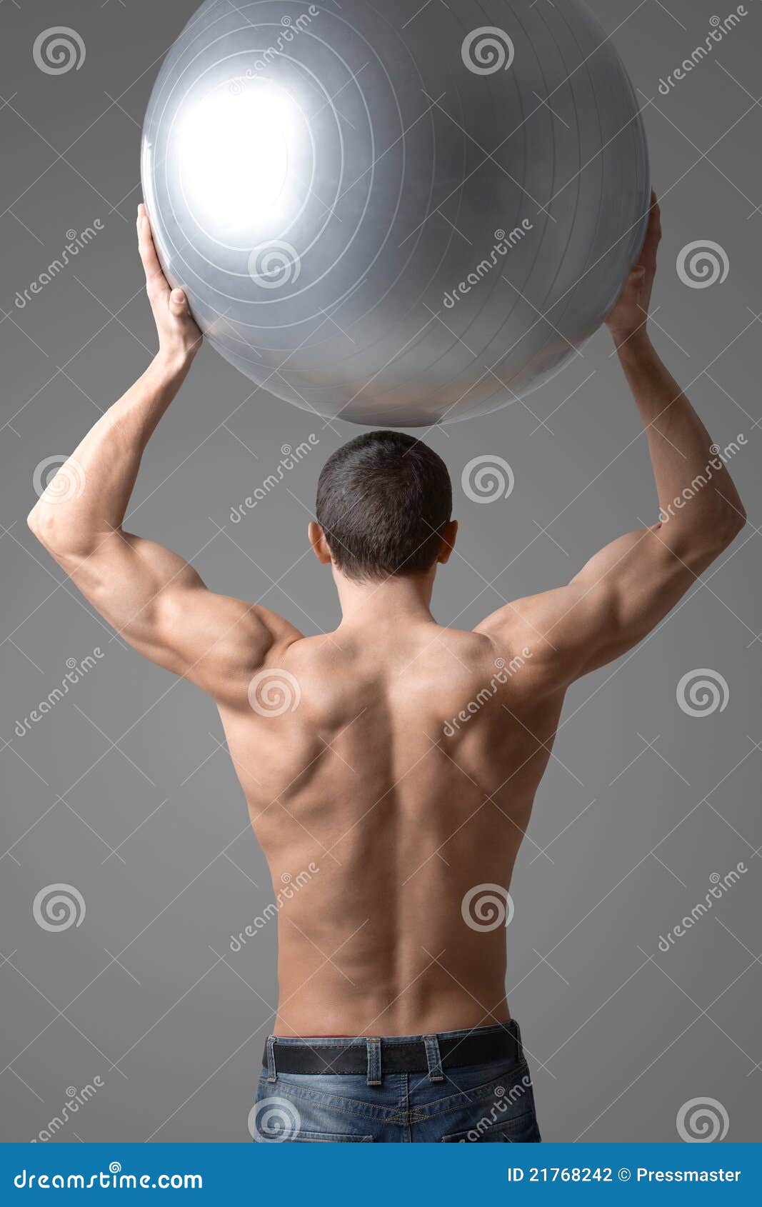 Man with ball stock photo. Image of muscularity, adult - 21768242