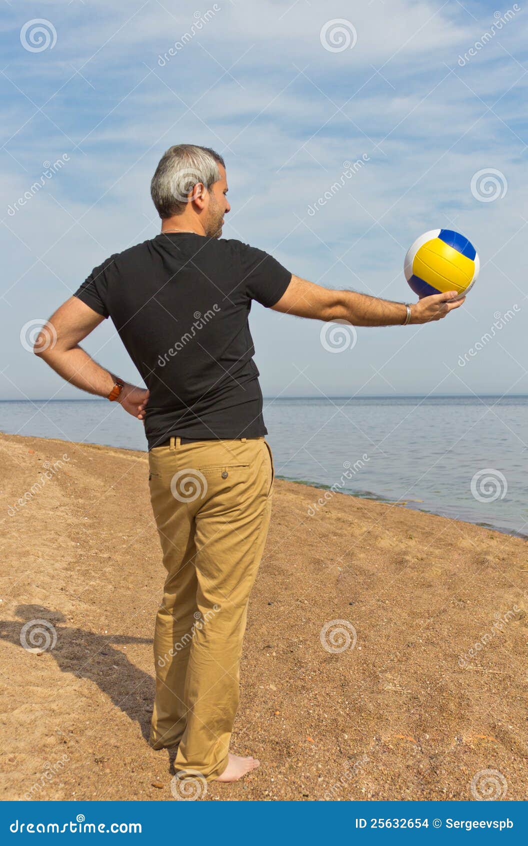 The man with the ball stock photo. Image of sand, sports - 25632654
