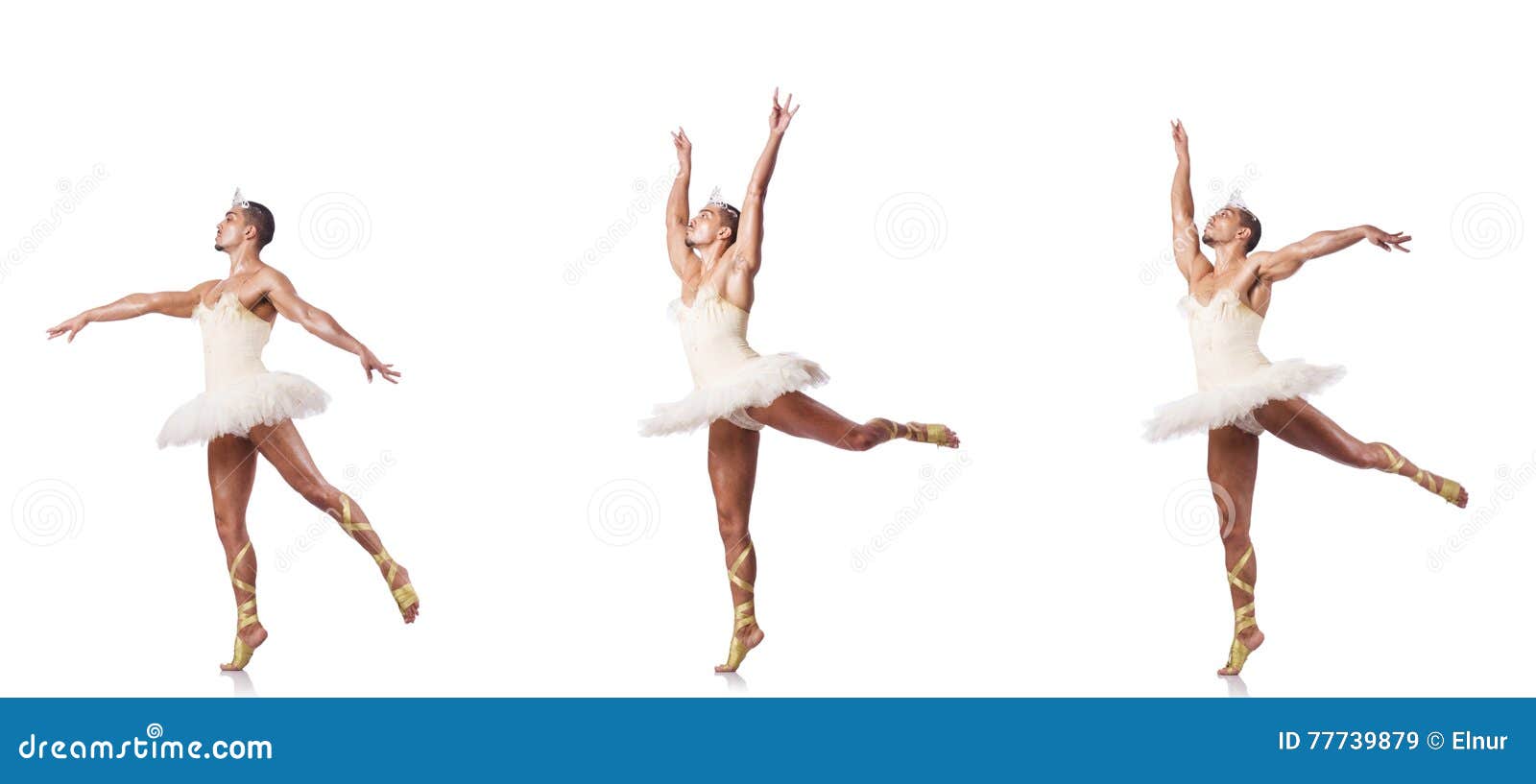 The Man in Ballet Tutu Isolated on White Stock Image - Image of ...