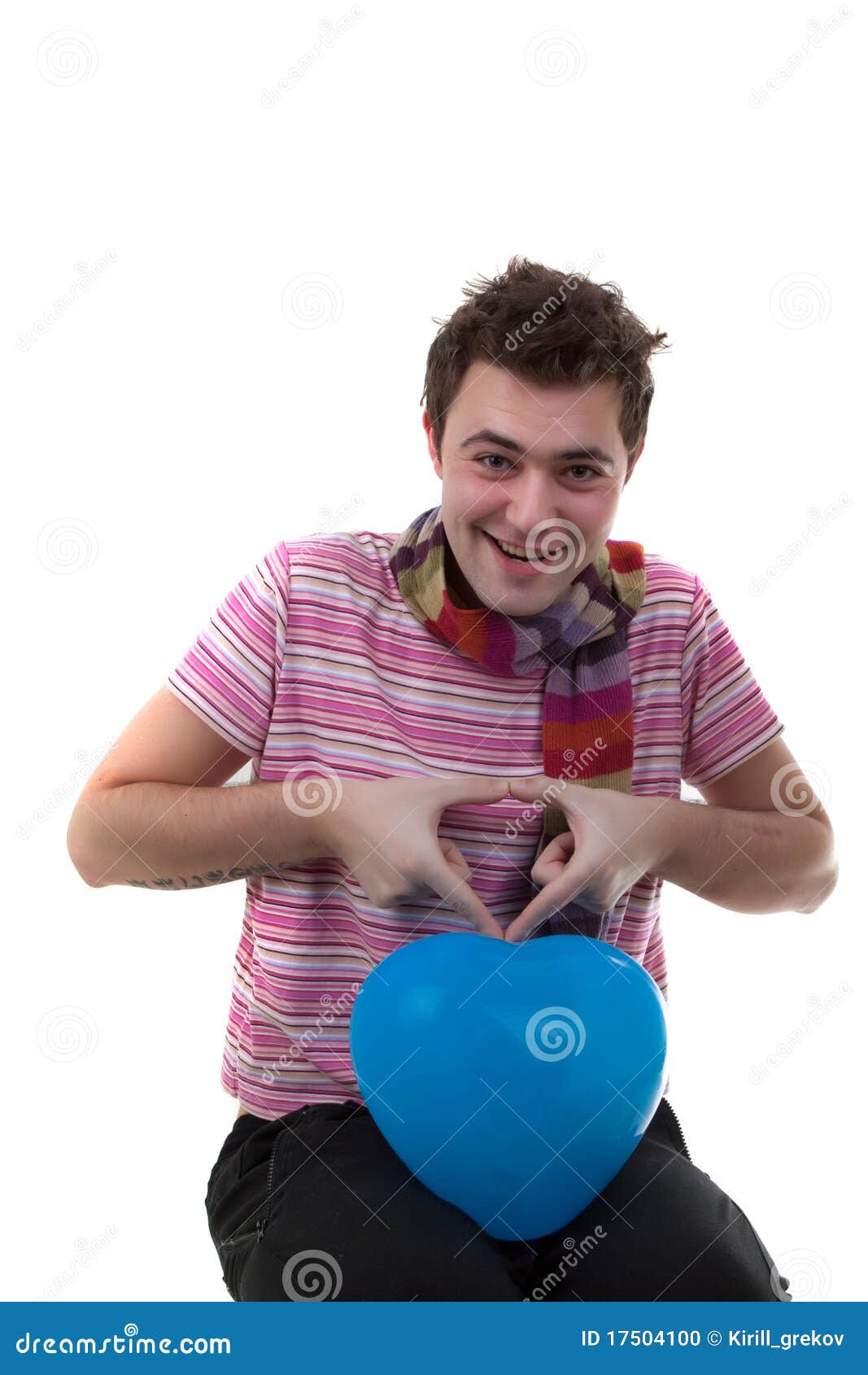Man with balloon stock photo. Image of happy, isolate - 17504100