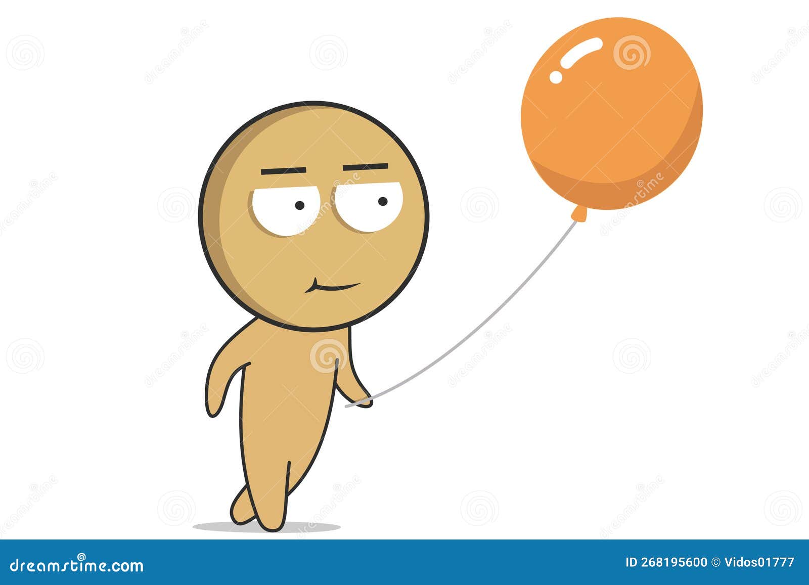 Happy Man Walking with a Balloon. Cheerful Man Walking with a Balloon ...