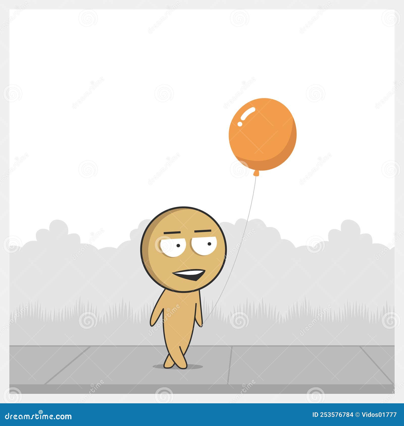 Man with a Balloon. Man Walking with a Balloon Stock Vector ...