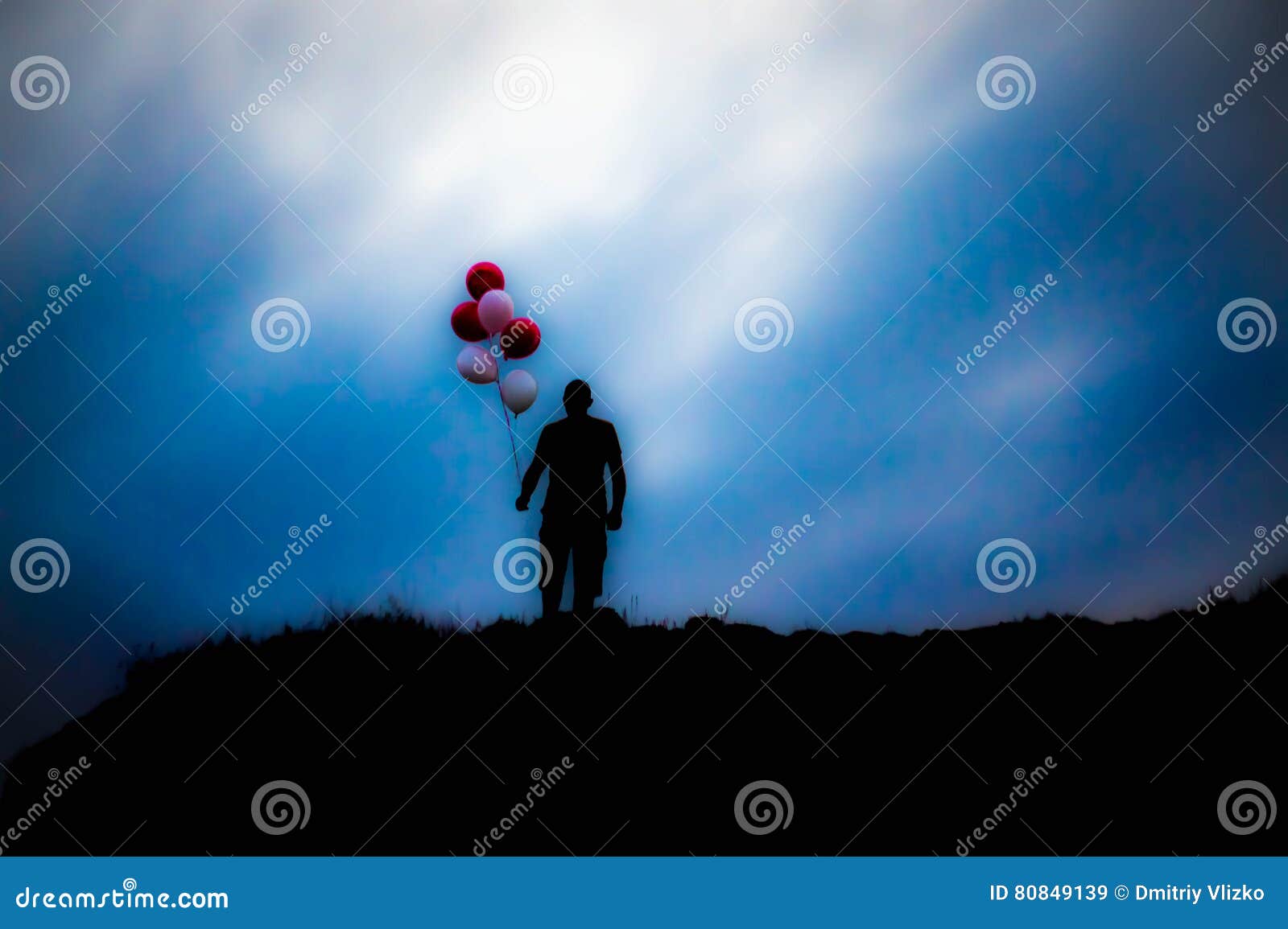 Man with balloons stock image. Image of leisure, gift - 80849139