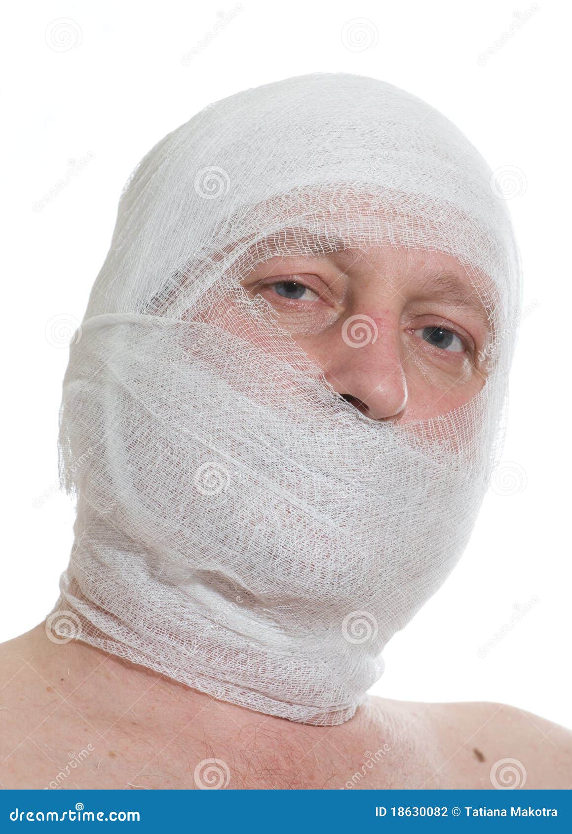 Man with bandage on head stock photo. Image of bandage - 18630082