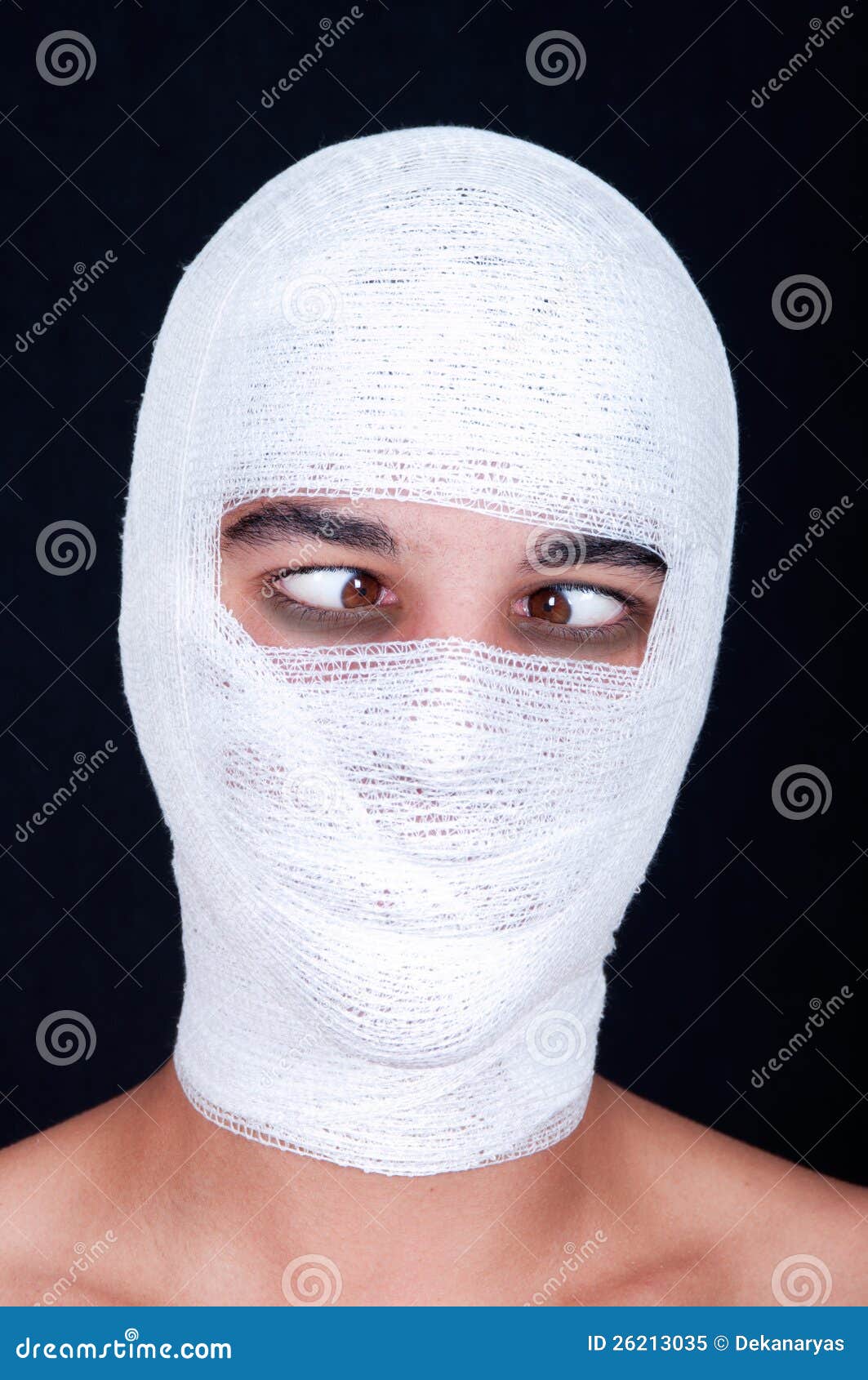 Man with a bandaged head stock image. Image of gauze - 26213035