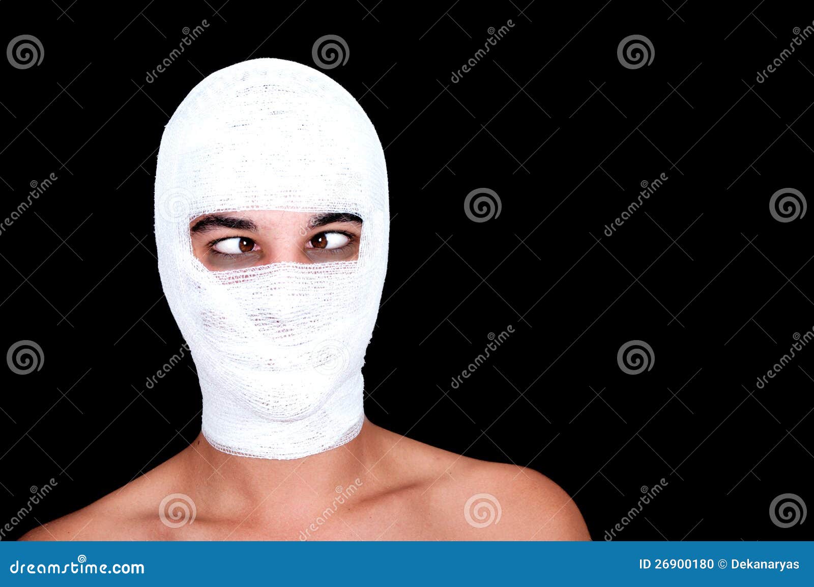 Man with a bandaged head stock photo. Image of human - 26900180