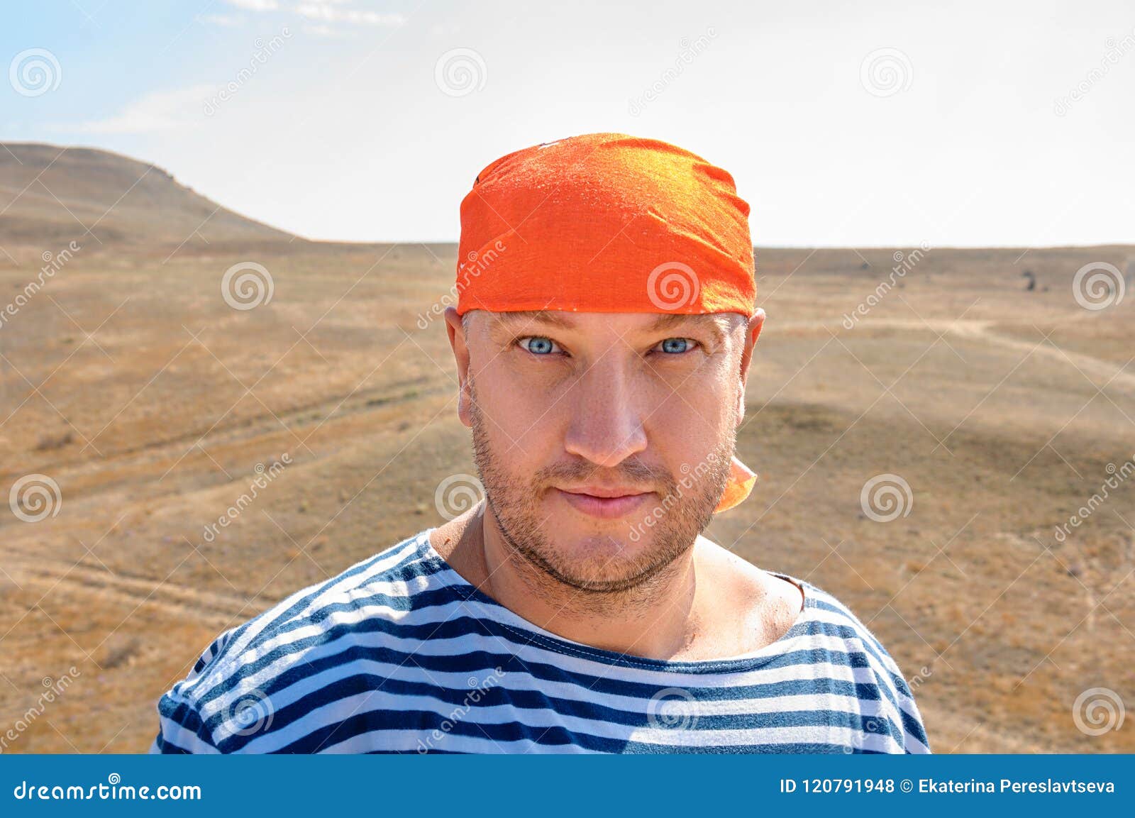Happy Camper Looking At Map Sitting In His Tent Stock Image ...