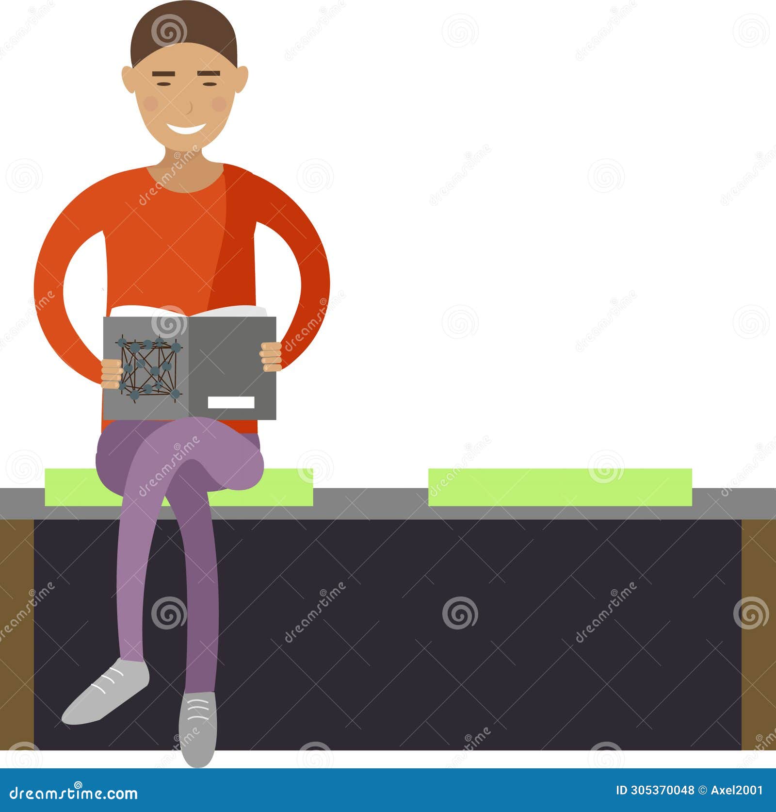 Man Bank Client Reading Waiting His Order Vector Icon Isolated on White ...