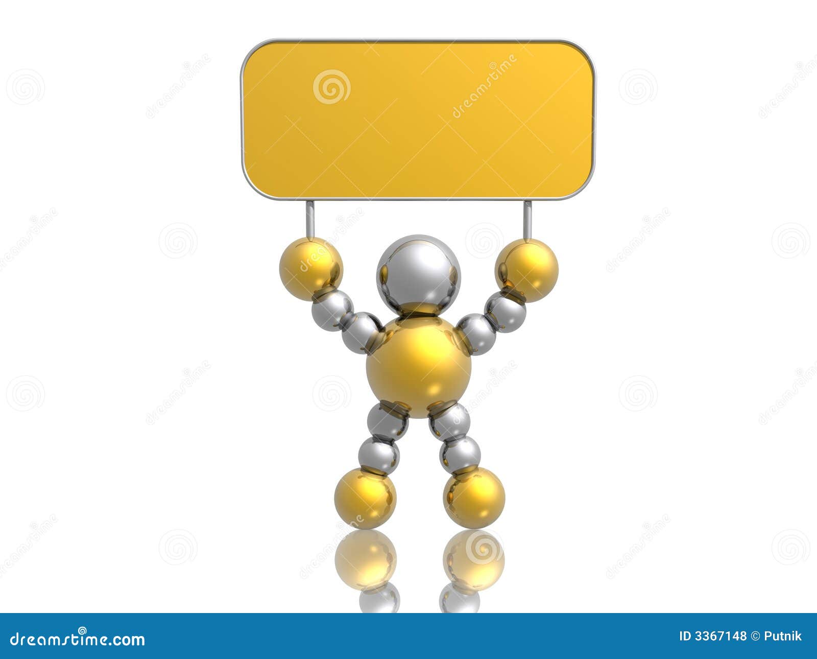 Man with banner stock illustration. Illustration of metal - 3367148