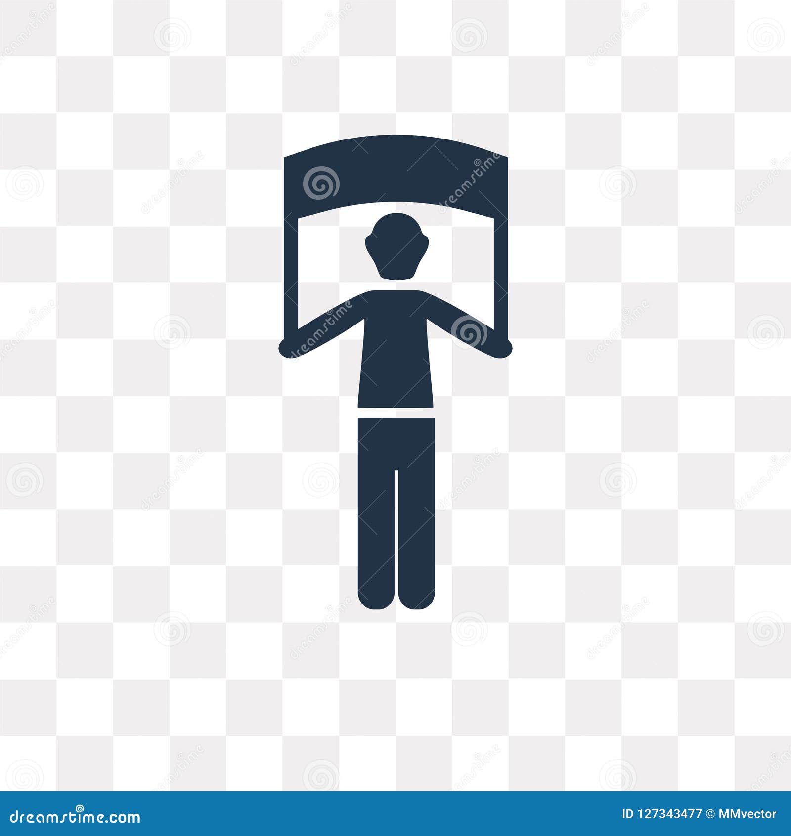 Man with Banner Vector Icon Isolated on Transparent Background, Stock ...
