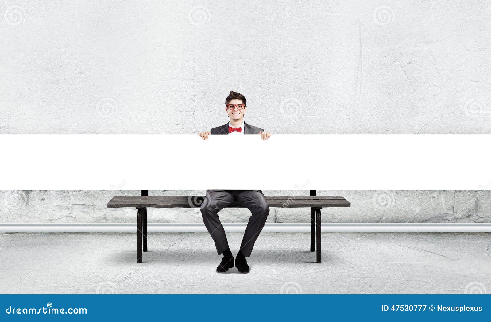Man with banner stock image. Image of executive, advertise - 47530777