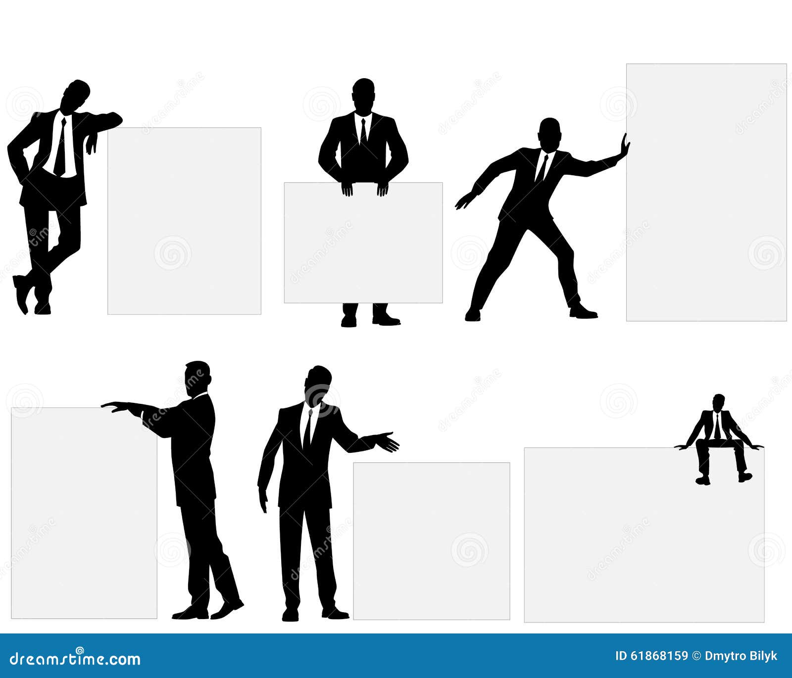 Man with banners stock vector. Illustration of graphic - 61868159