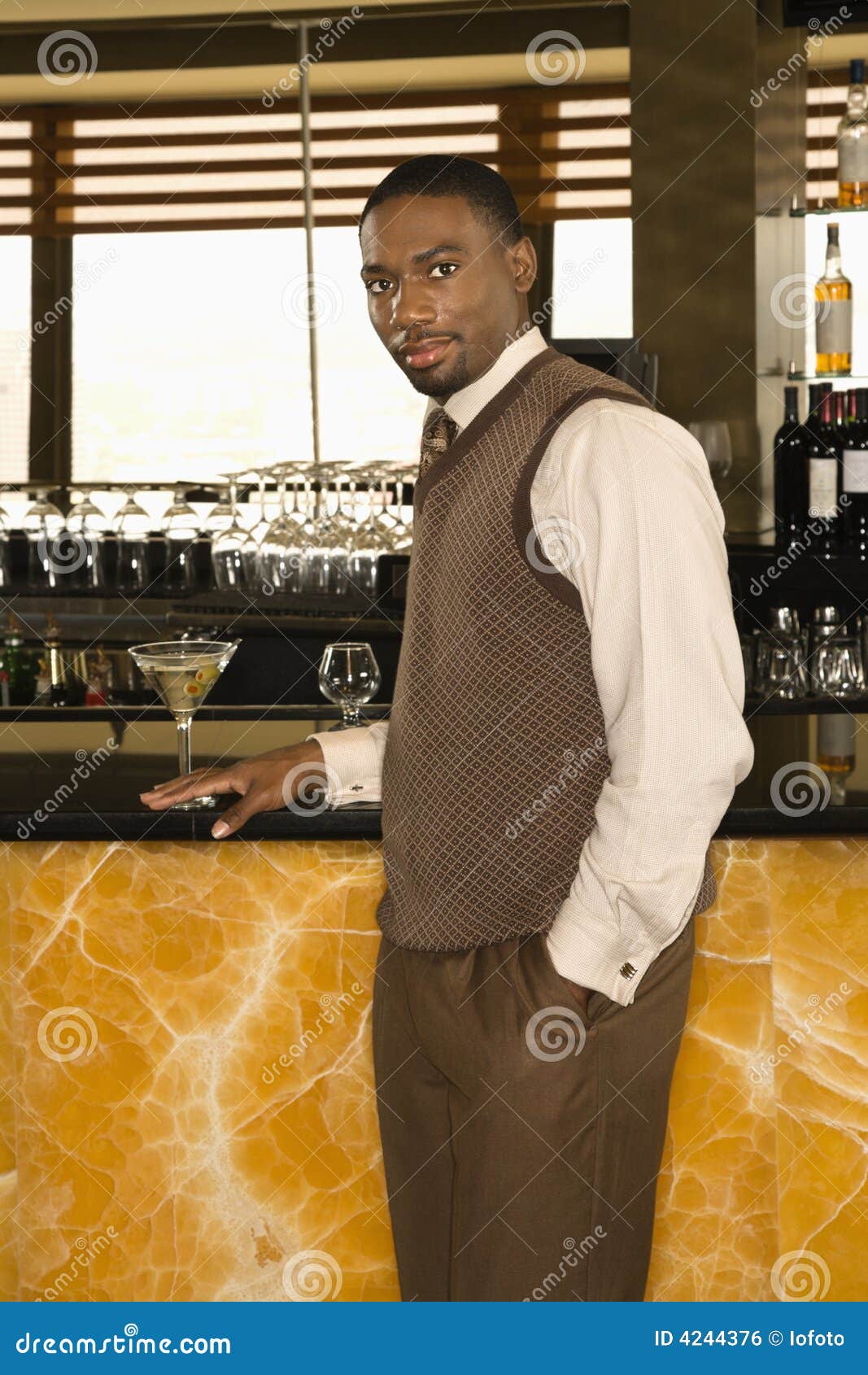 Man at bar. stock photo. Image of expression, hand, drinking - 4244376