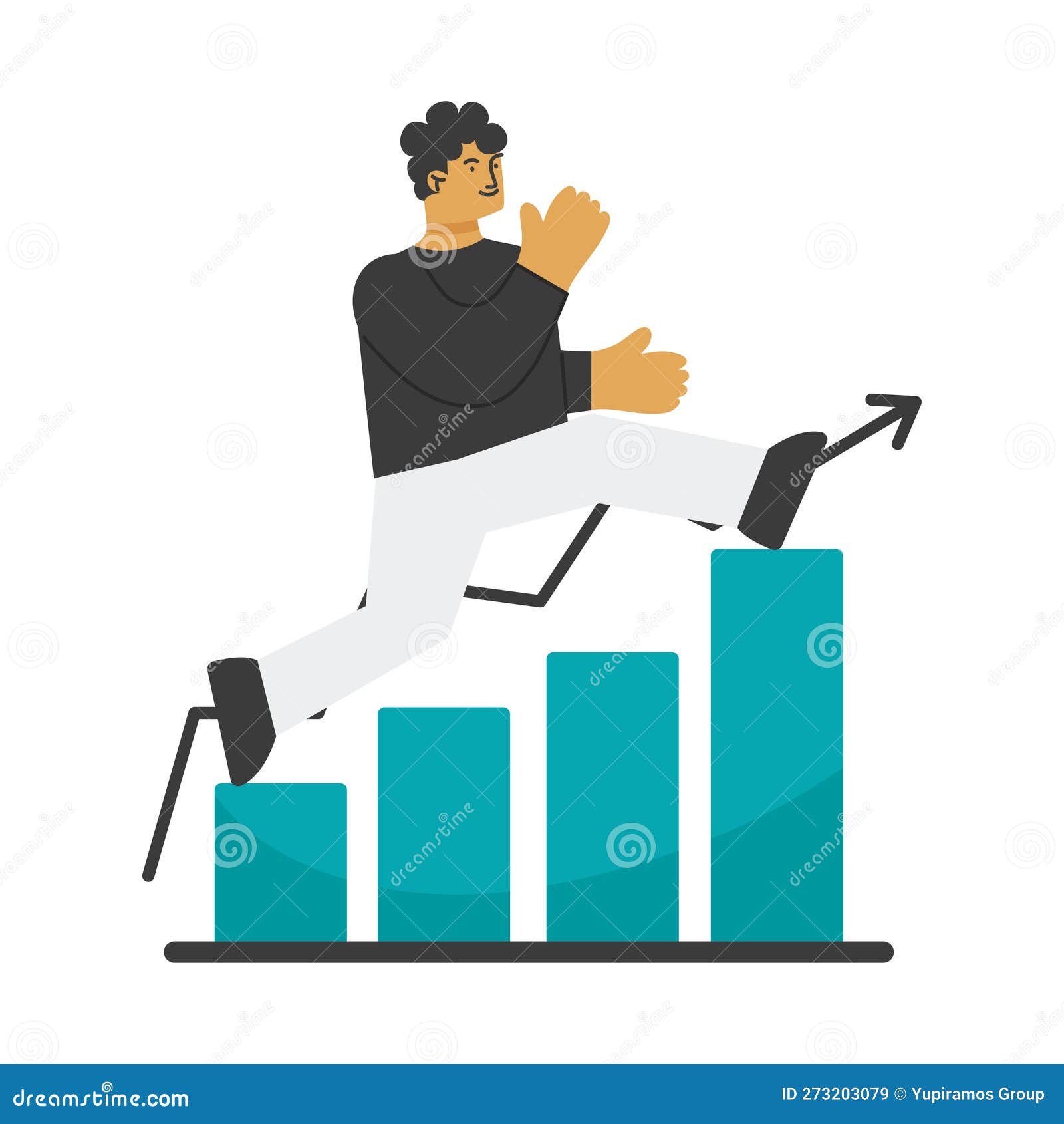 Man and bar chart stock vector. Illustration of site - 273203079