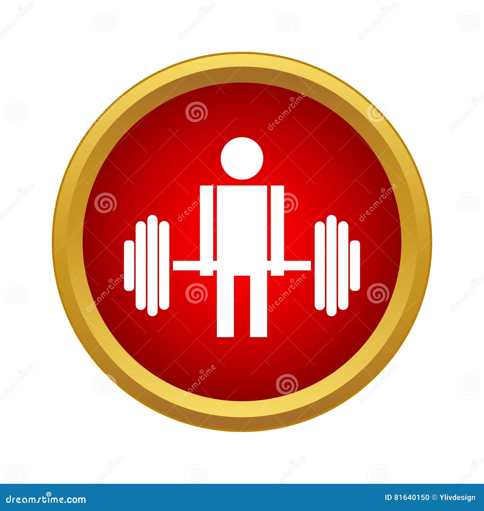 Man with Barbell Icon in Simple Style Stock Vector - Illustration of ...